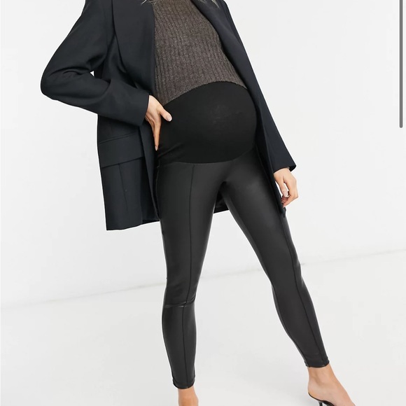 ASOS Maternity | Pants & Jumpsuits | Asos Design Maternity Leather Look ...